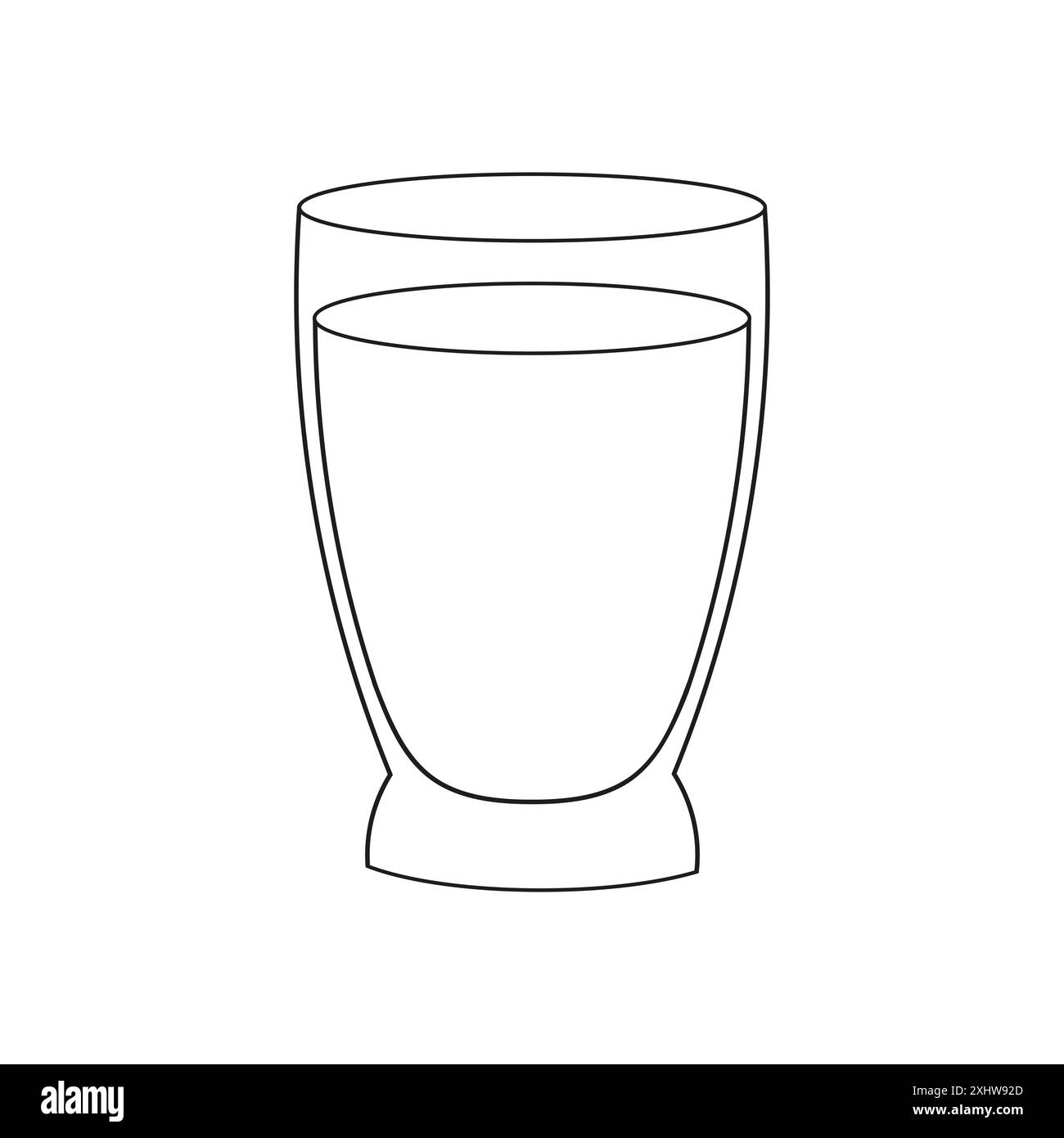 Coloring book page for kids glass. Cartoon style. Vector illustration ...