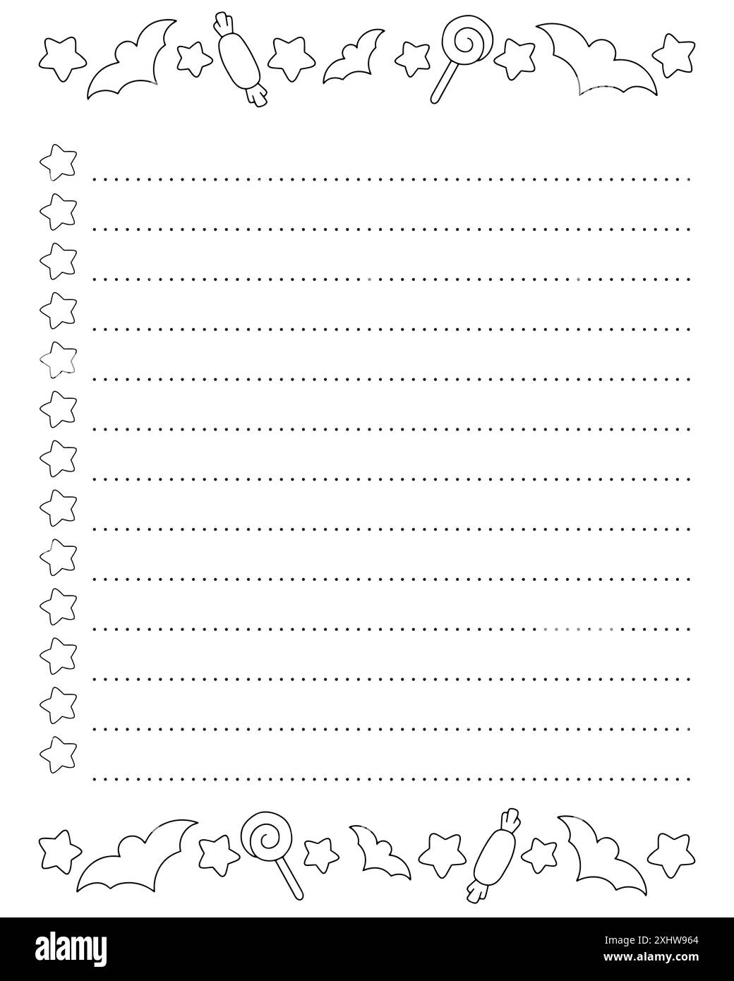 Lined sheet template. Handwriting paper. For diary, planner, checklist ...