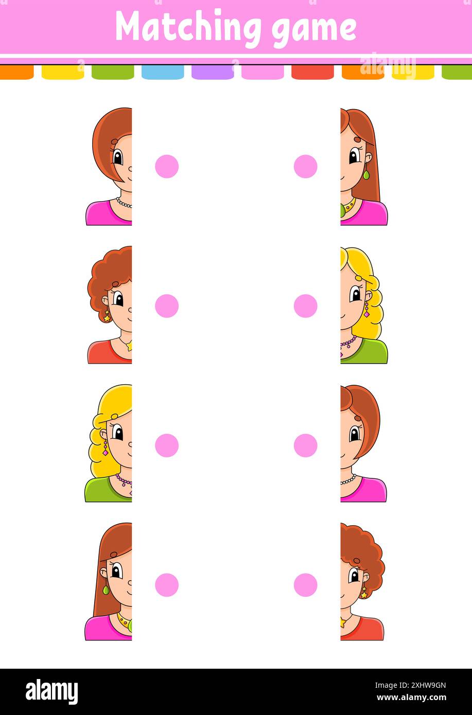 Matching game. Draw a line. Education developing worksheet. Activity ...