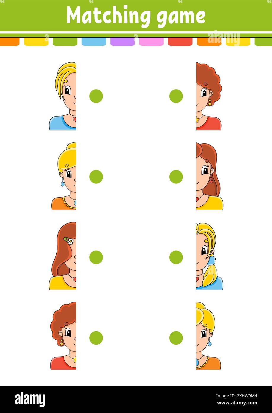 Matching game. Draw a line. Education developing worksheet. Activity ...