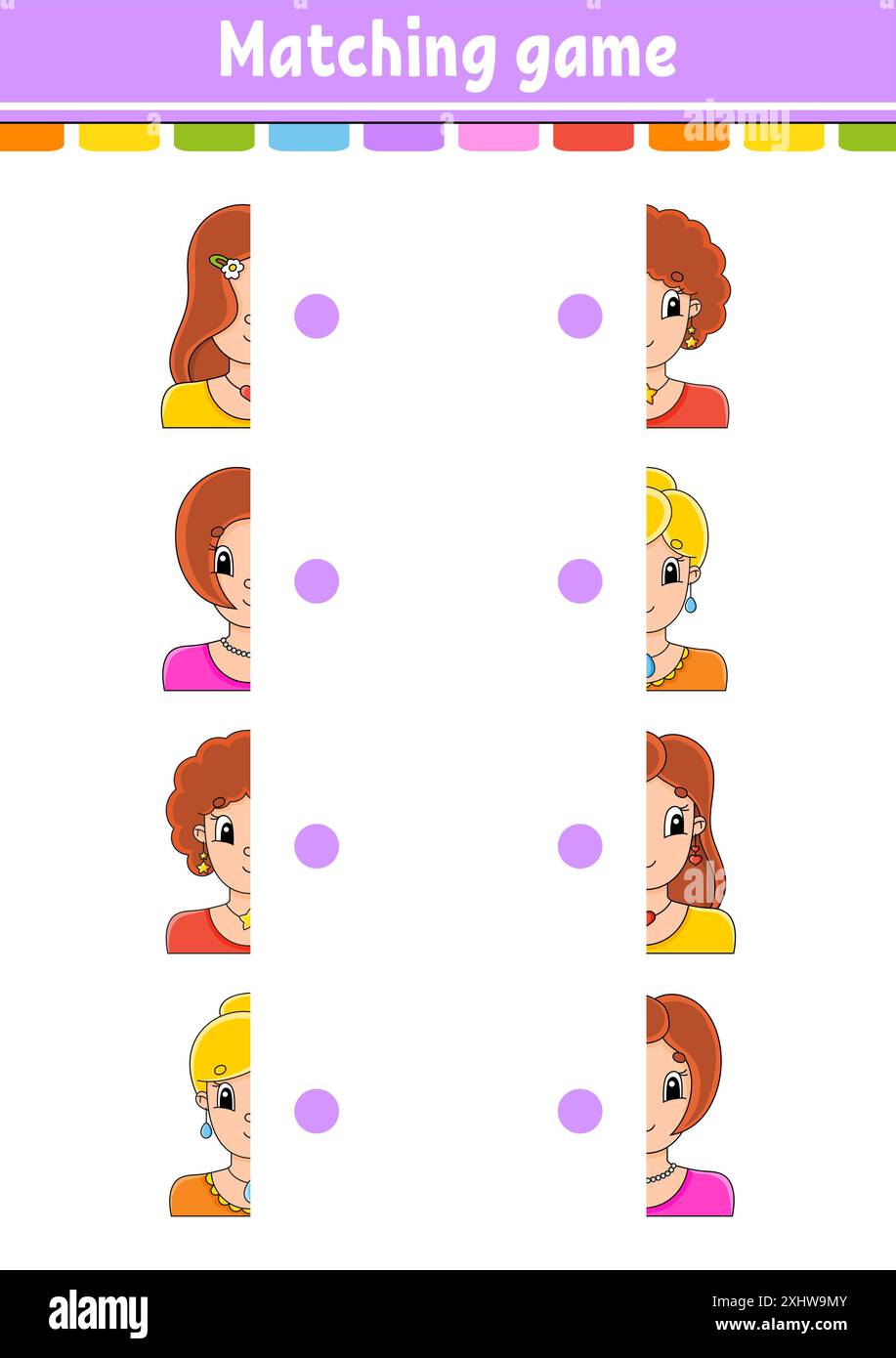 Matching game. Draw a line. Education developing worksheet. Activity ...