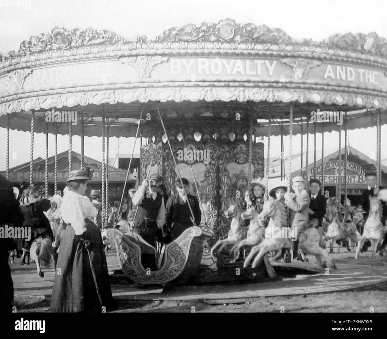 Funfair ride at Uncle Tom's Cabin, Blackpool, early 1900s Stock Photo ...