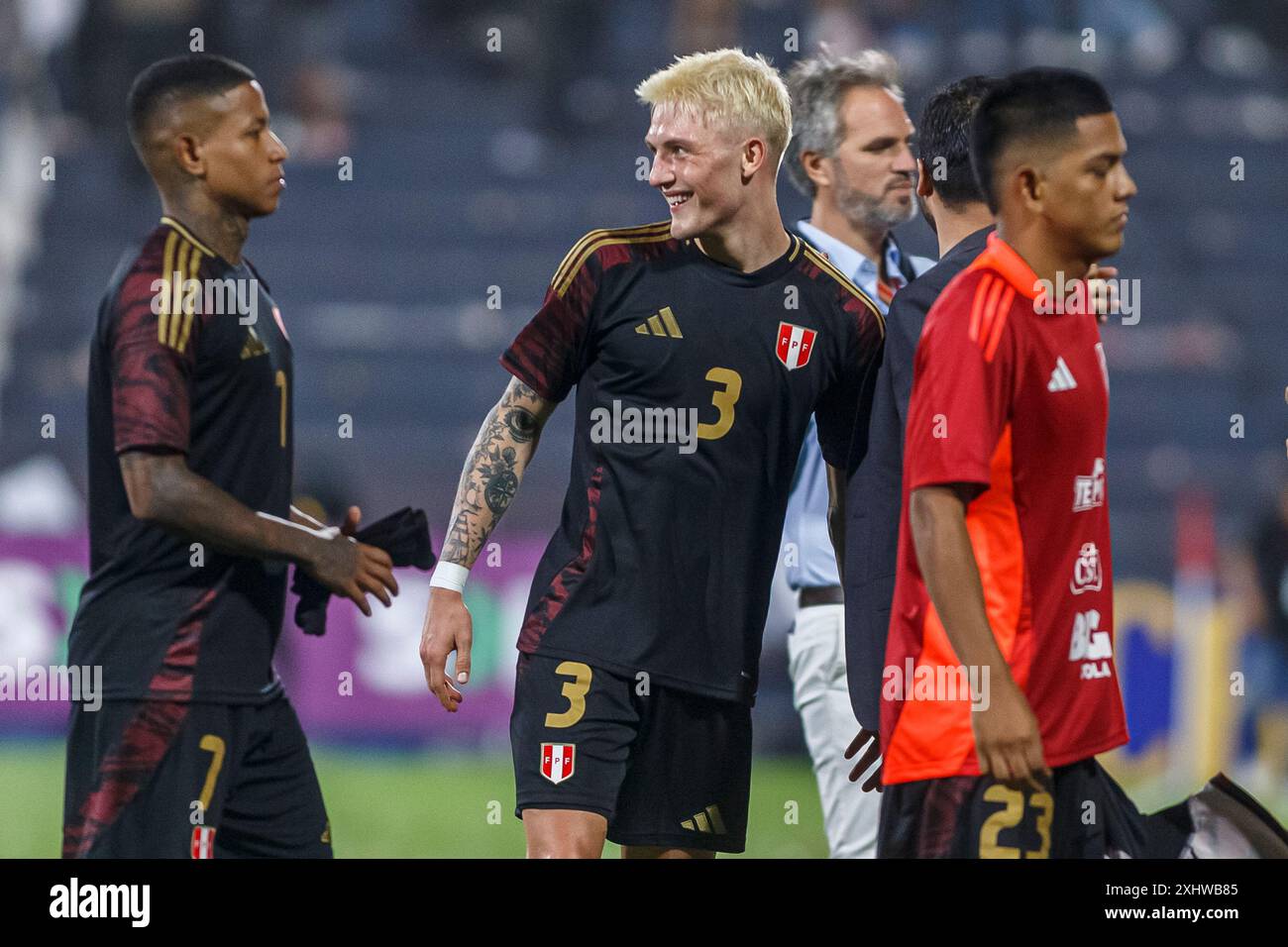 LIMA, PERU - MARCH 22: Oliver Sonne of Peru during the match Peru v ... LIMA, PERU - MARCH 22: Oliver Sonne of Peru during the match Peru v ...