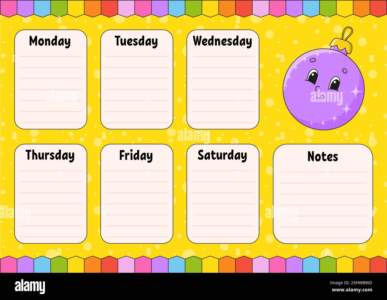 School schedule. Timetable for schoolboys. Empty template. Weekly ...