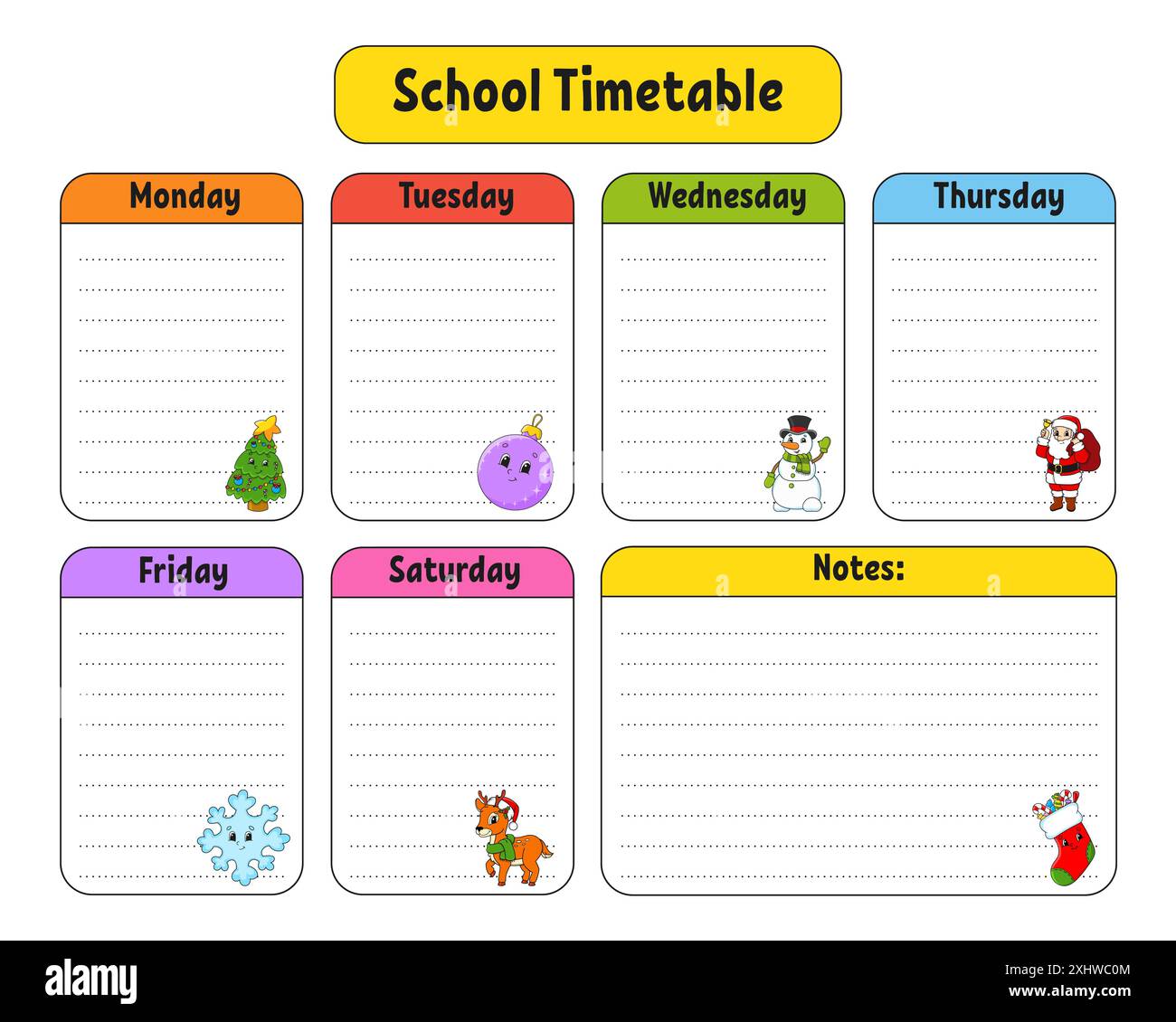 School schedule. Timetable for schoolboys. Empty template. Weekly ...