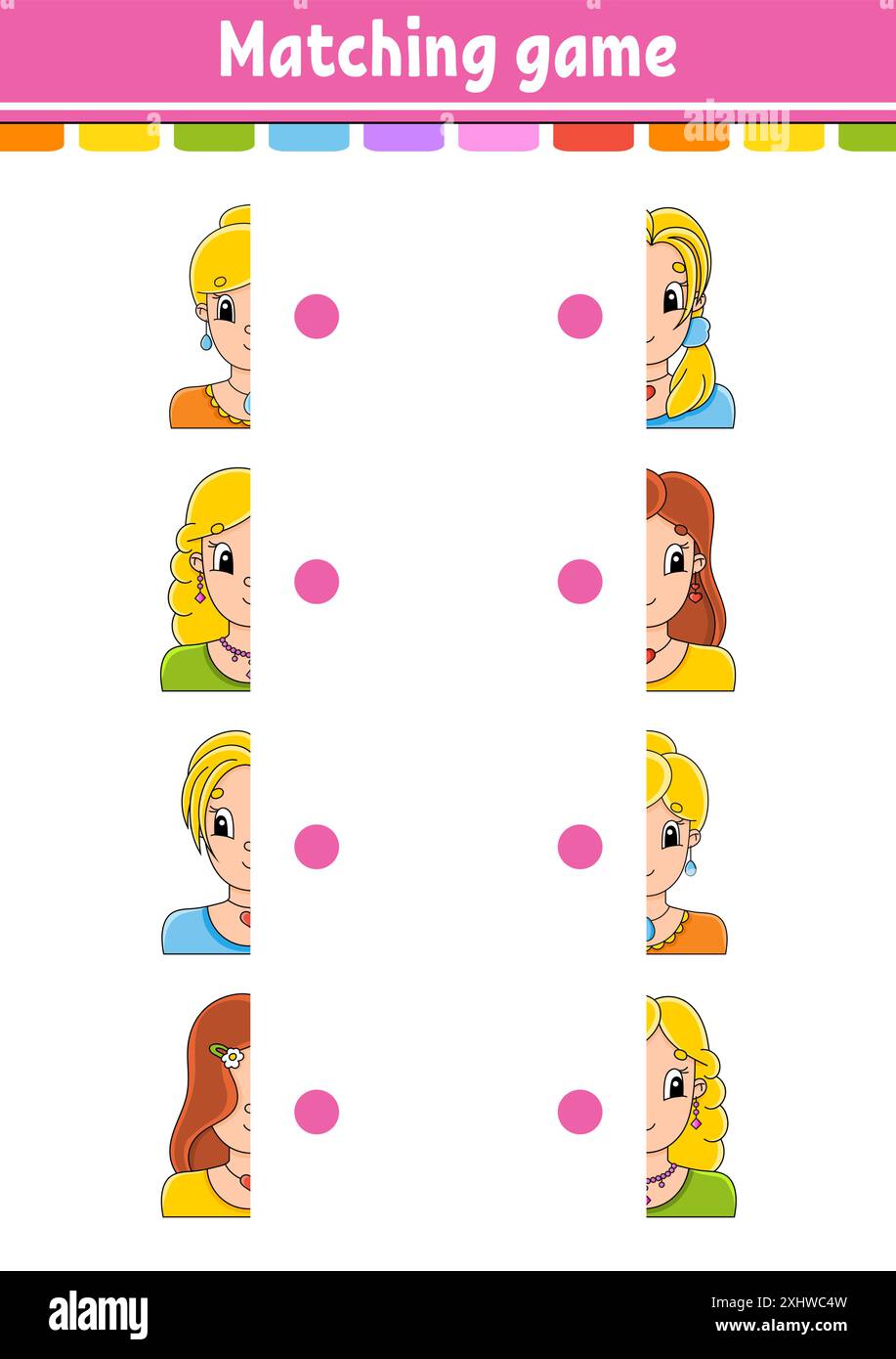 Matching game. Draw a line. Education developing worksheet. Activity ...