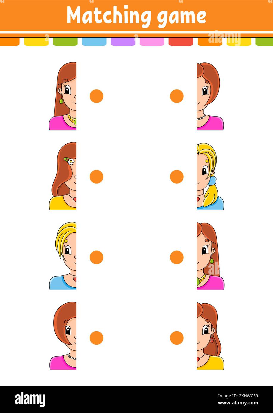 Matching game. Draw a line. Education developing worksheet. Activity ...