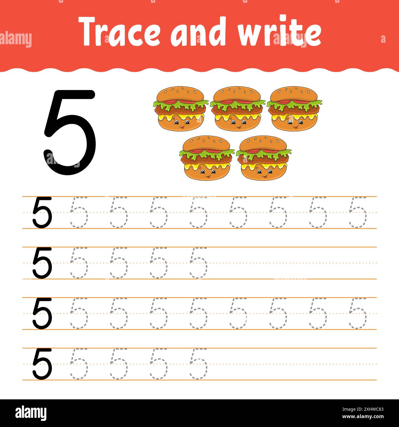 Learn Numbers. Trace and write. Handwriting practice. Learning numbers ...