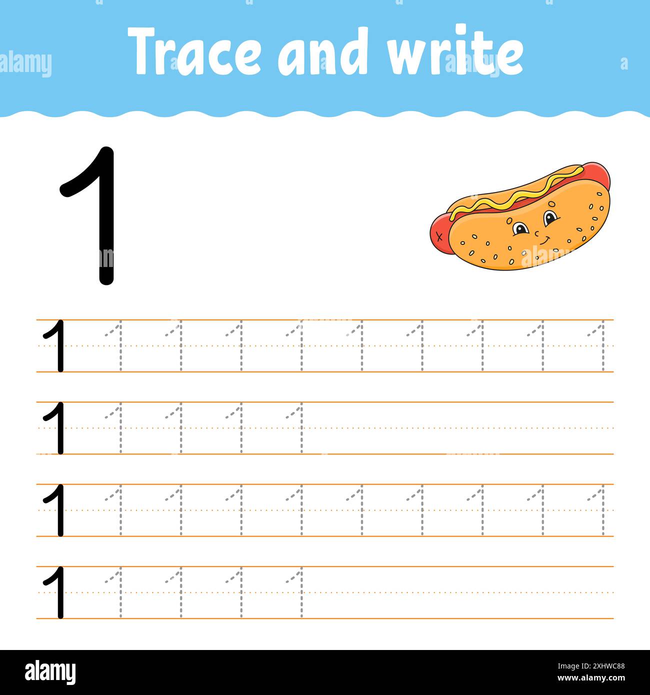 Learn Numbers. Trace and write. Handwriting practice. Learning numbers ...