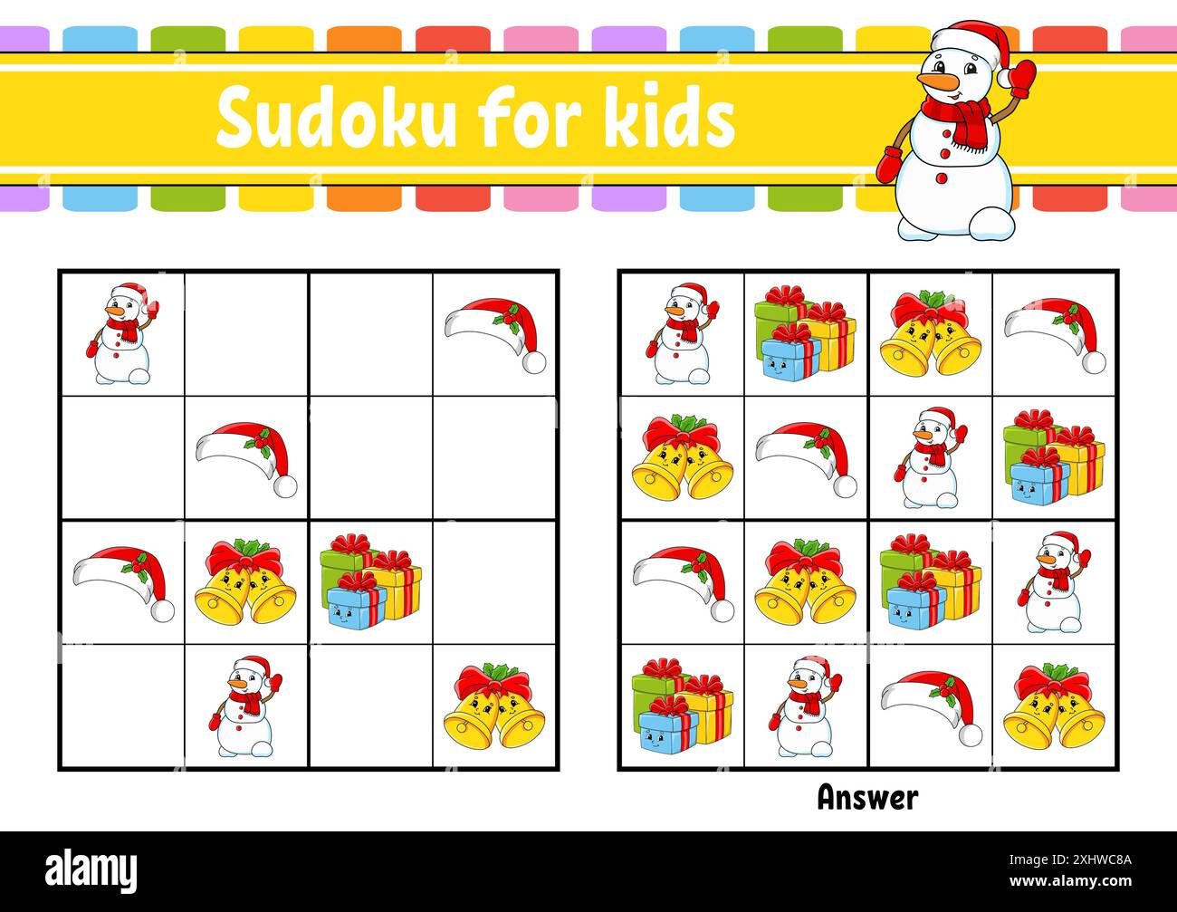 Sudoku for kids. Education developing worksheet. cartoon character ...