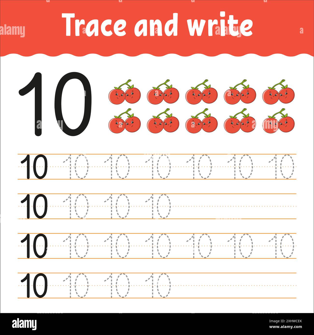Learn Numbers. Trace and write. Handwriting practice. Learning numbers ...