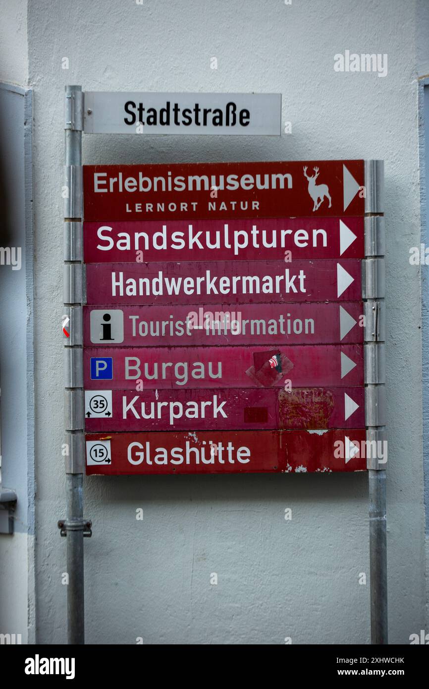 Multisign at Monschau . Located in the hills of the North Eifel, within ...