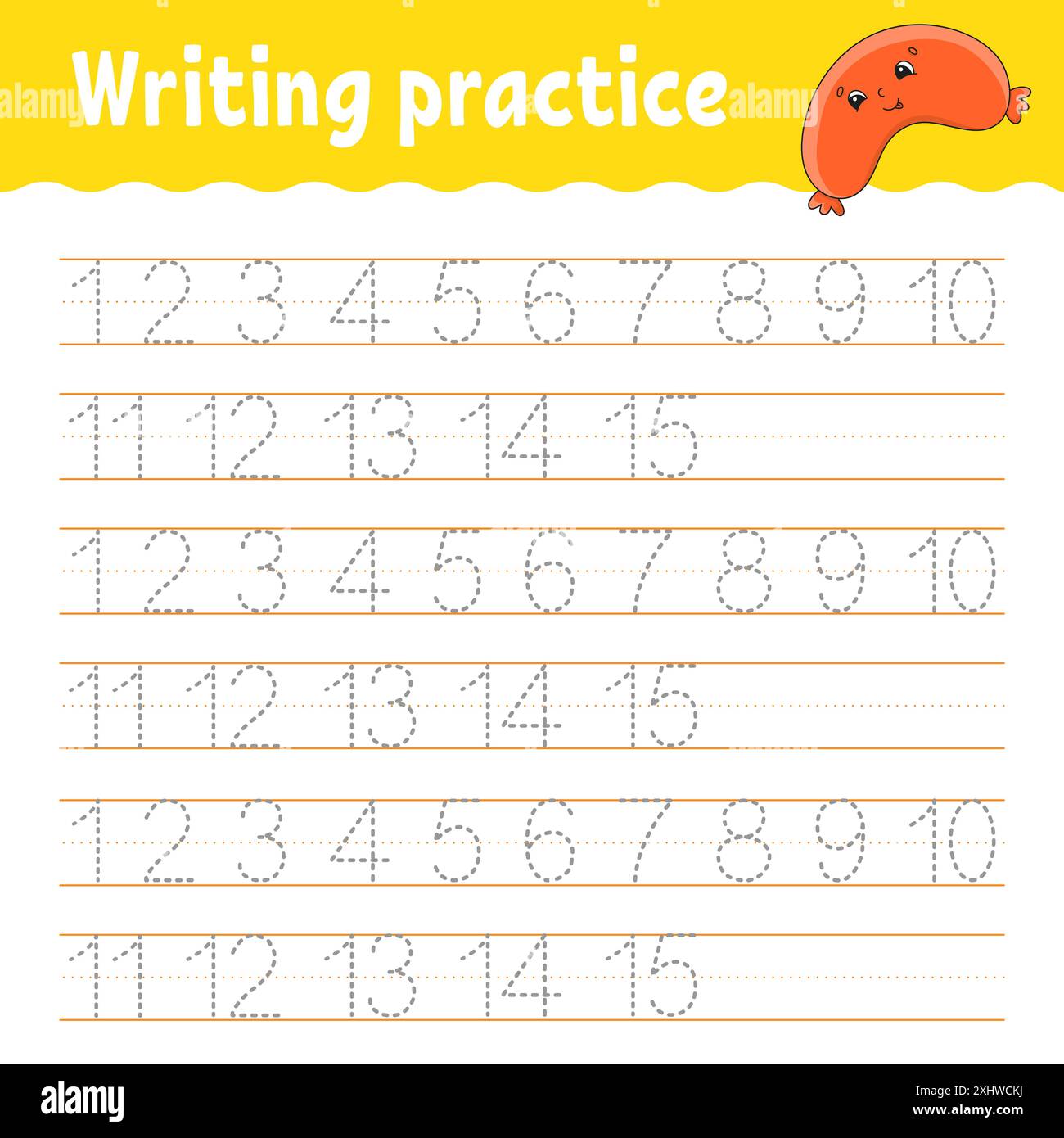 Learn Numbers. Trace and write. Handwriting practice. Learning numbers ...