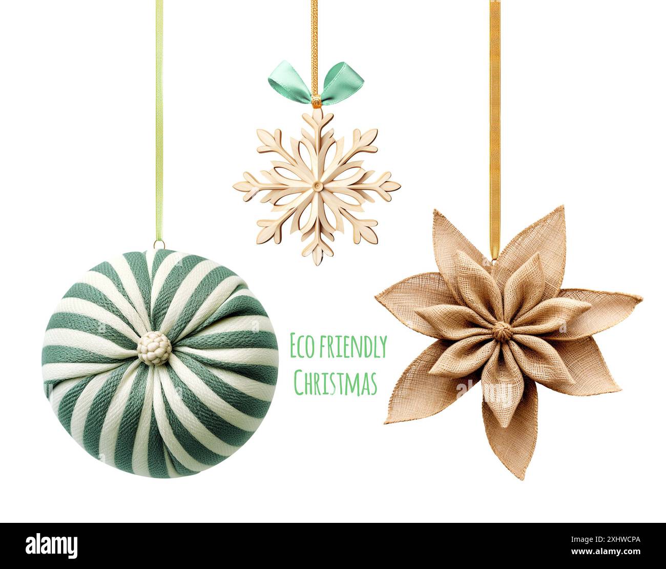 Eco friendly Christmas. Homemade Christmas ornaments made of natural ...