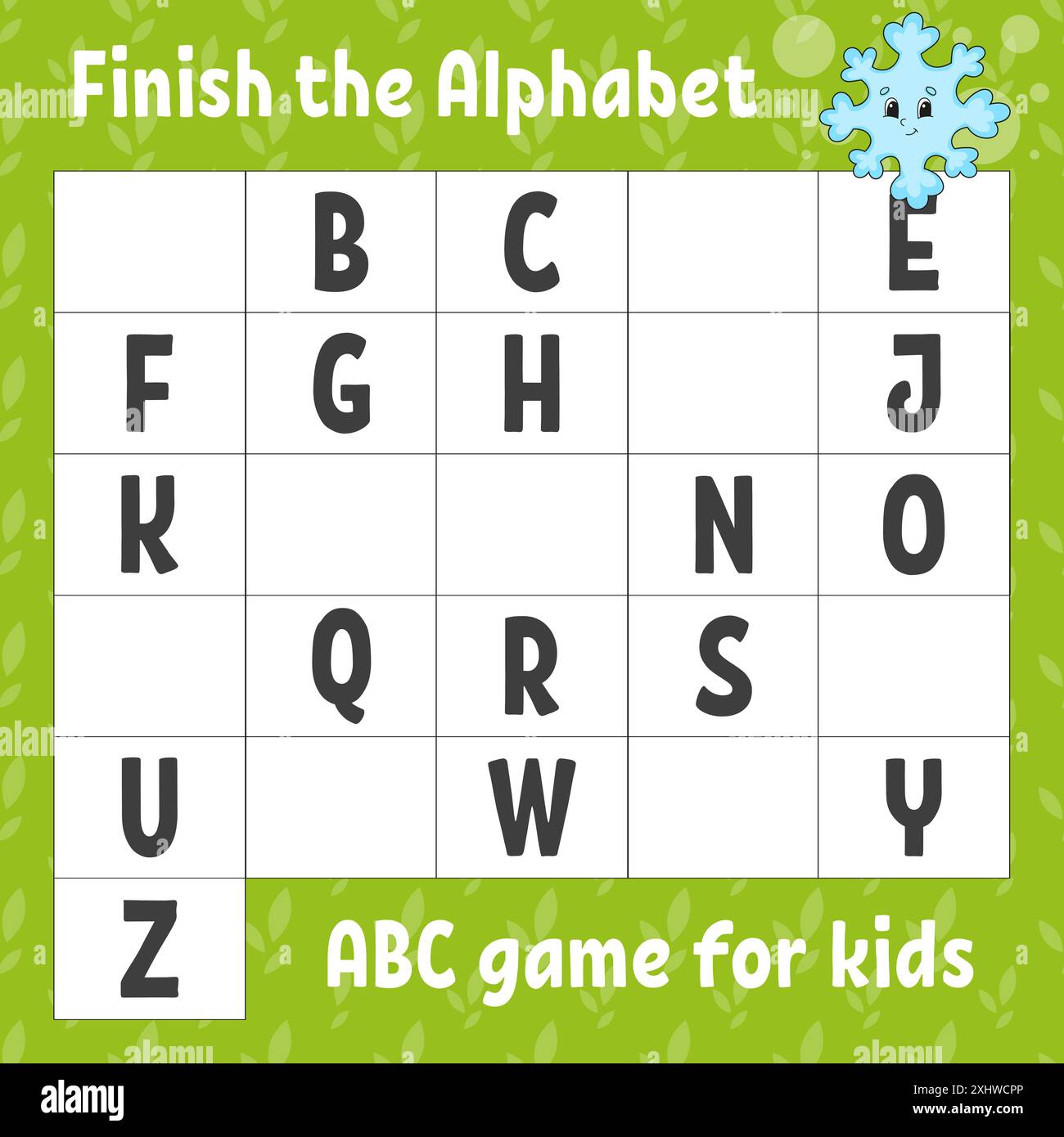 Finish the alphabet. ABC game for kids. Education developing worksheet ...