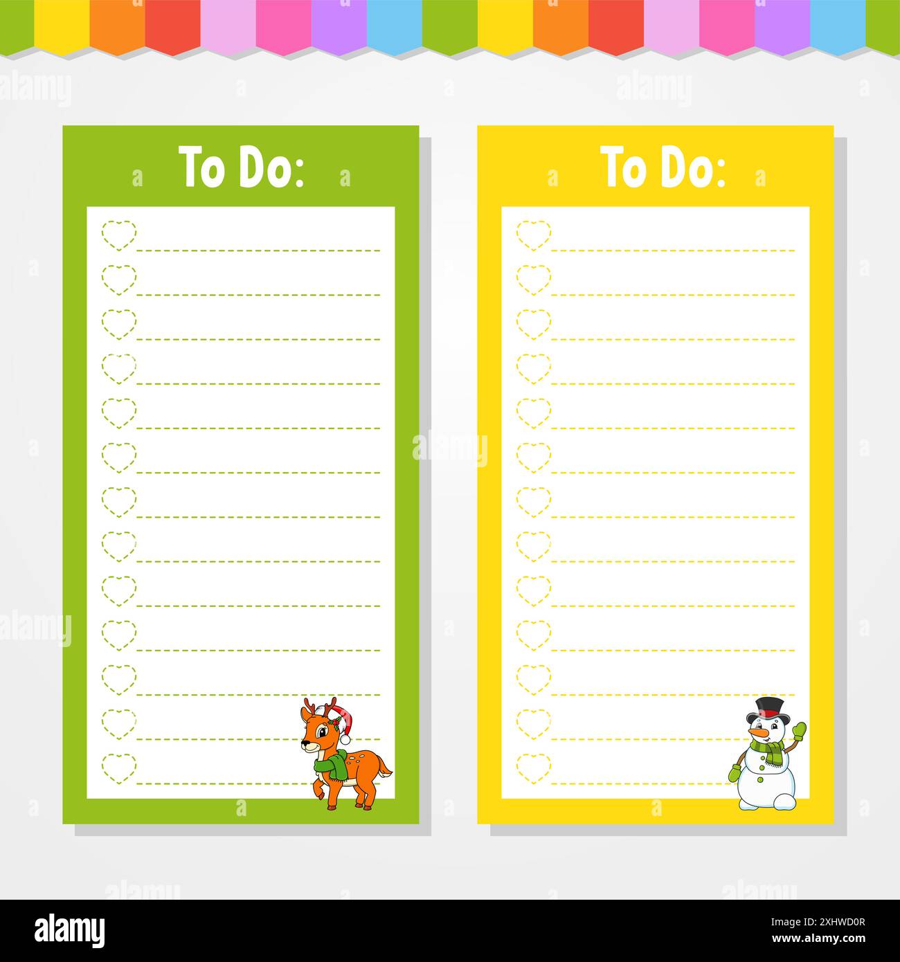To do list for kids. Empty template. The rectangular shape. Funny ...
