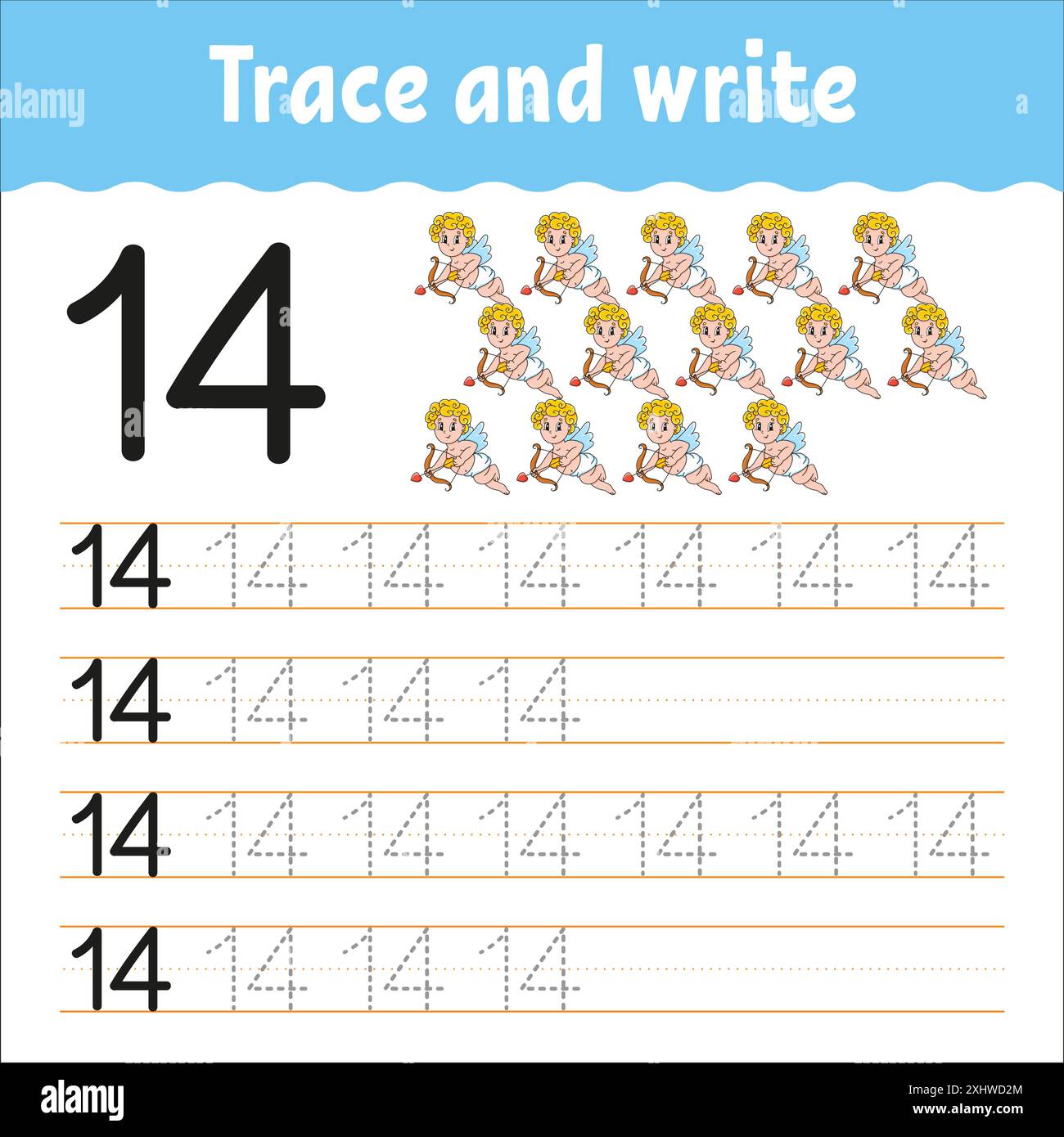 Learn Numbers. Trace and write. Handwriting practice. Education ...