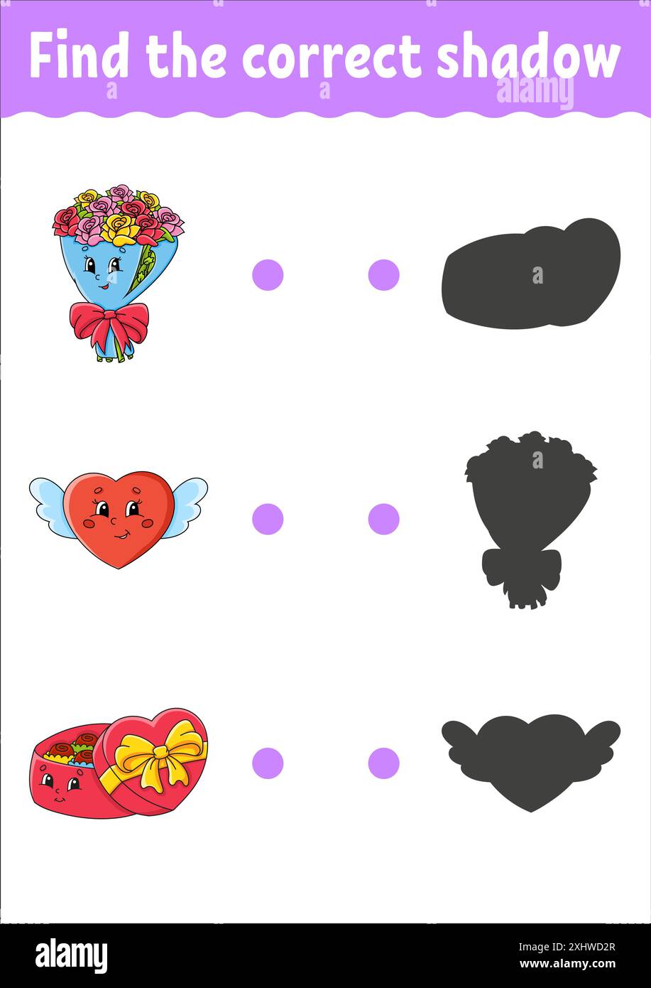 Find the correct shadow. Education developing worksheet. Matching game ...