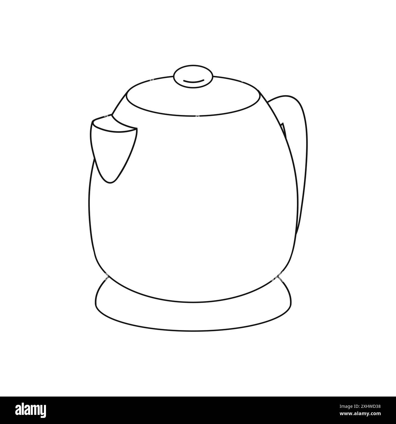 Dishware theme. Coloring book page for kids. Cartoon style. Vector ...