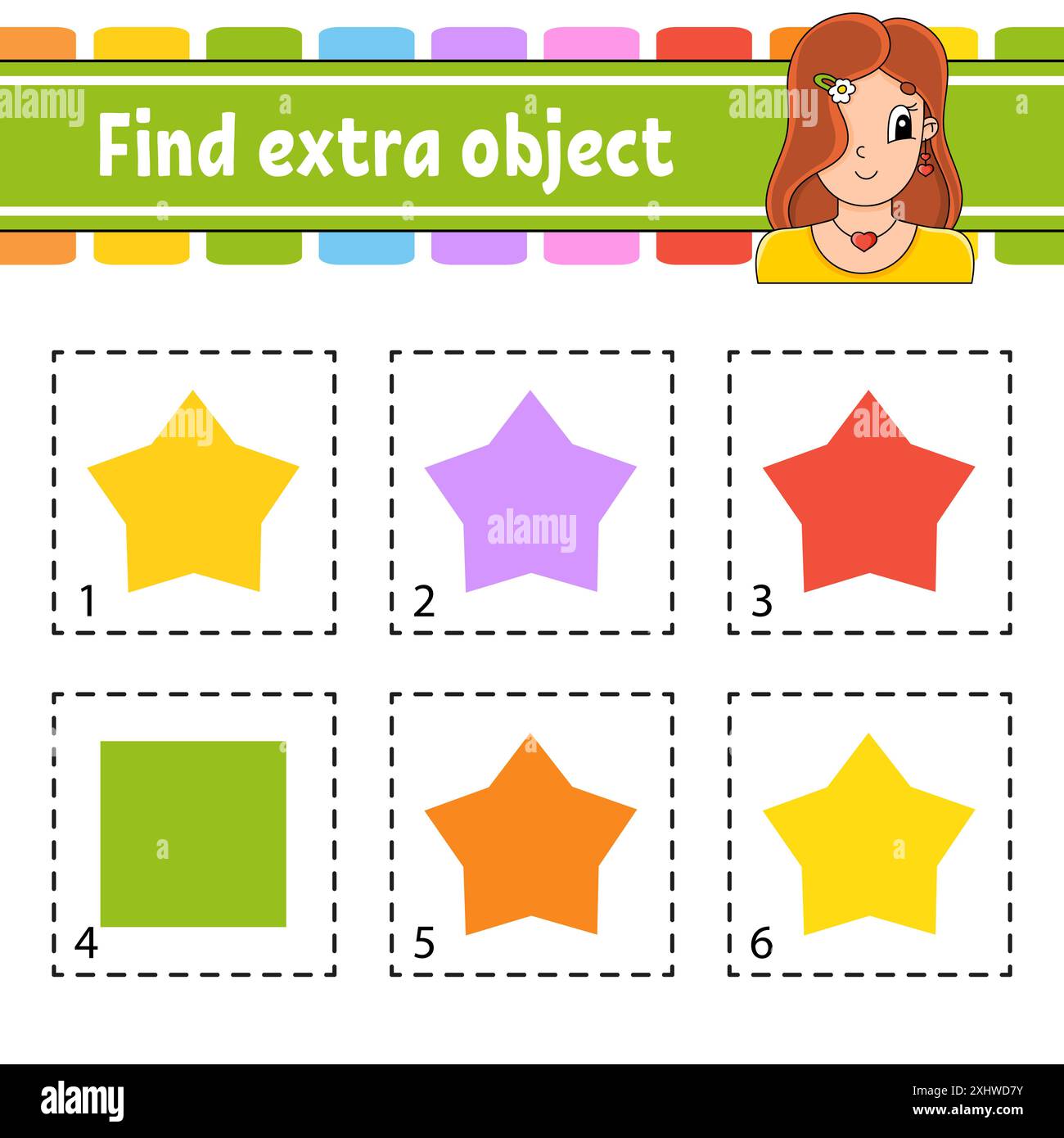 Find extra object. Educational activity worksheet for kids and toddlers ...
