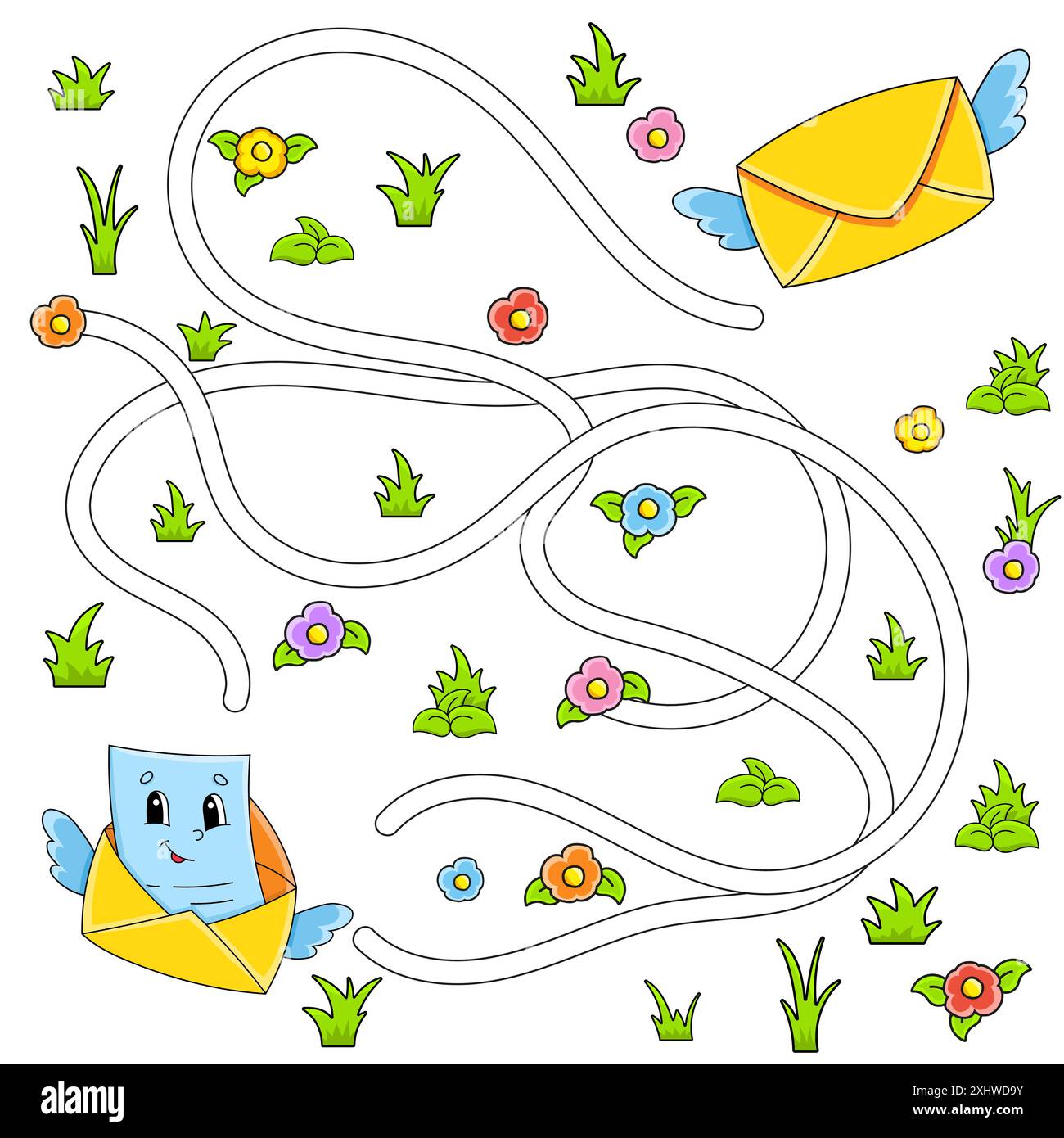 Funny maze for kids. Puzzle for children. cartoon character. Labyrinth ...