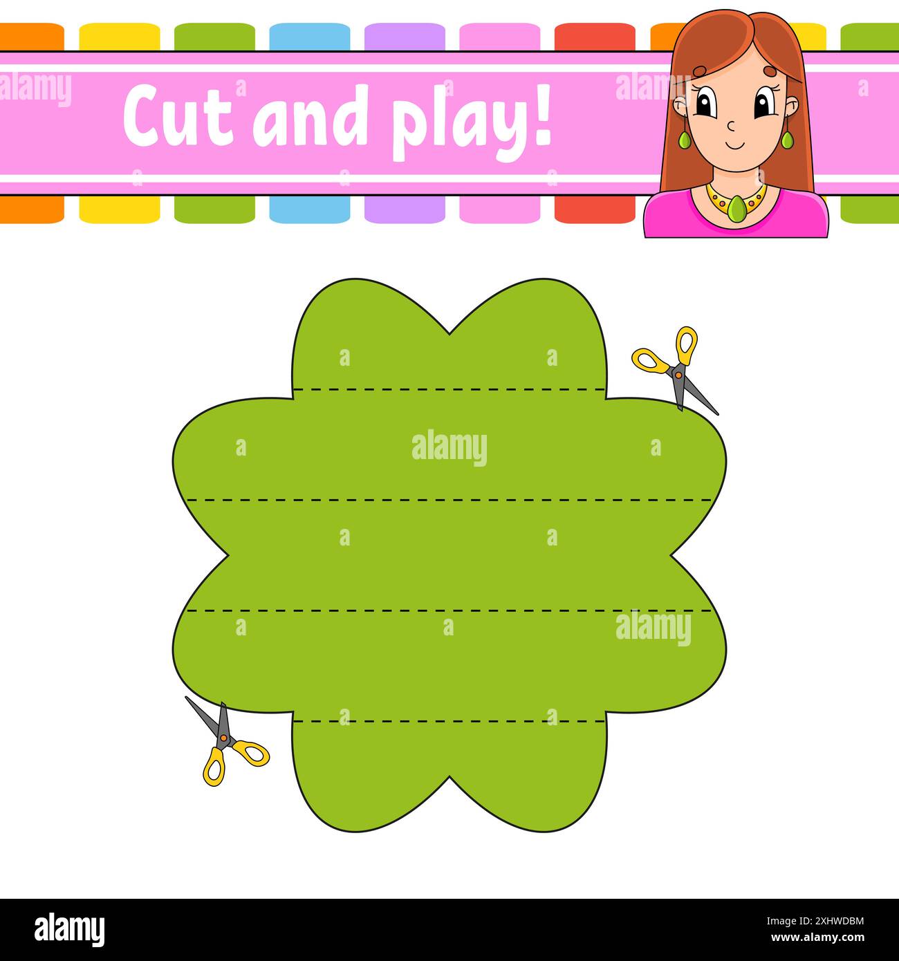 Cut and play. Logic puzzle for kids. Education developing worksheet ...