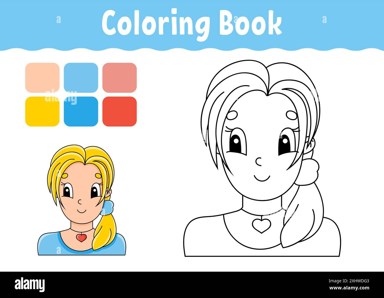 Coloring page with colorful sample printable hi-res stock photography ...