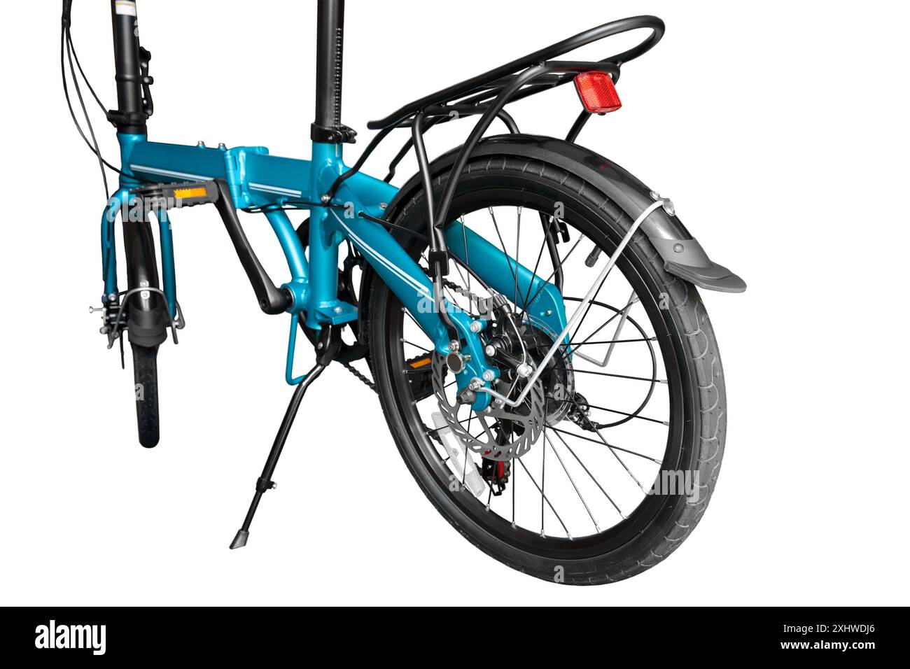 Folding compact bike. Close-up. Isolated on white background Stock ...