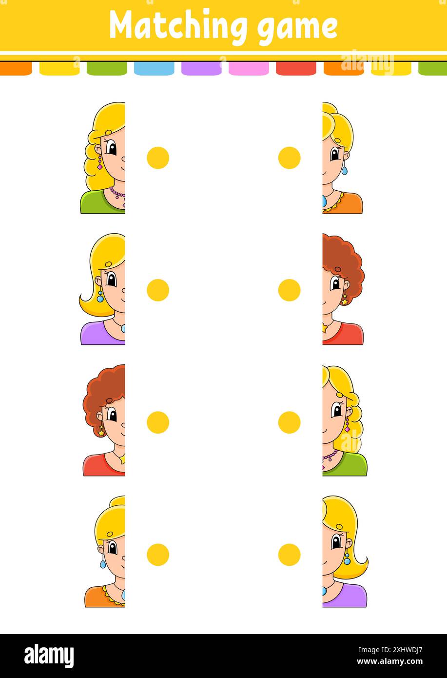 Matching game. Draw a line. Education developing worksheet. Activity ...