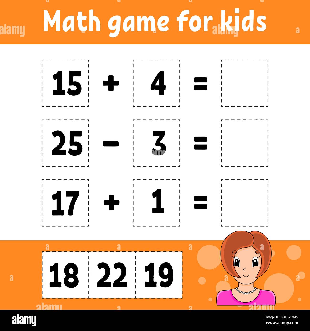 Math game for kids. Education developing worksheet. Activity page with ...