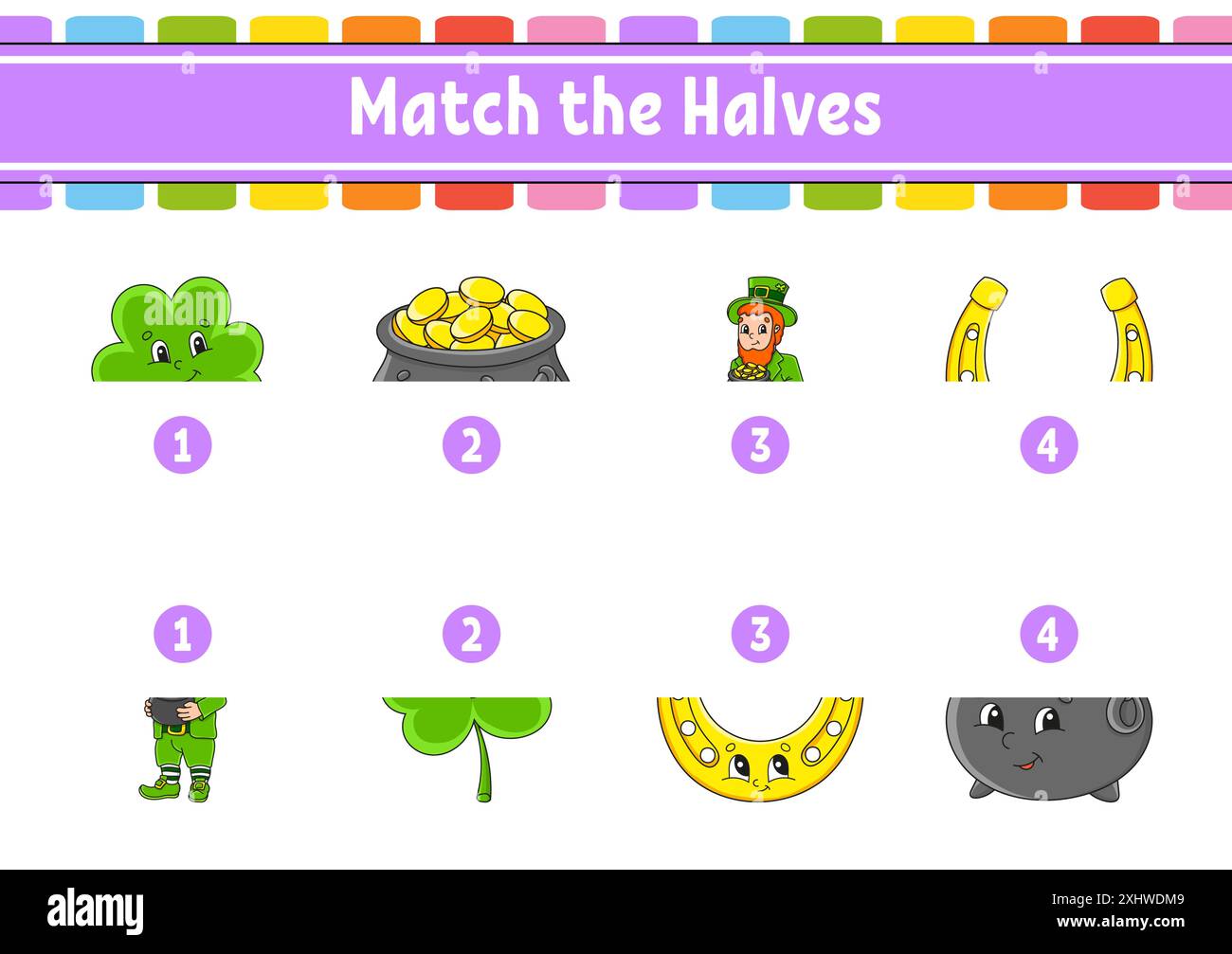 Match the halves. Education developing worksheet. Matching game for ...