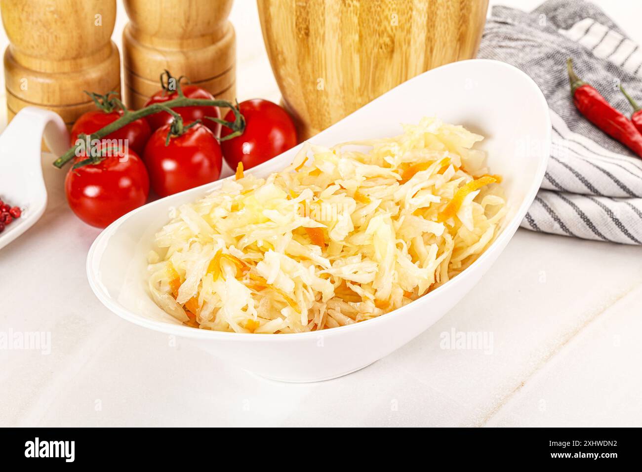 Homemade fermented cabbage with carrot Sauerkraut Stock Photo - Alamy