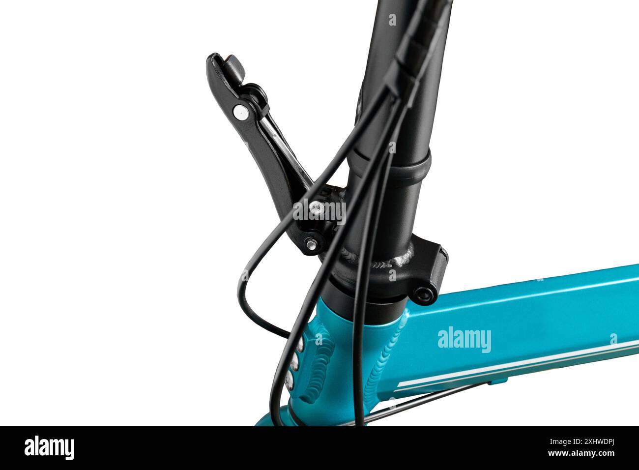 Folding bicycle handlebars. Close-up. Isolated on white background ...