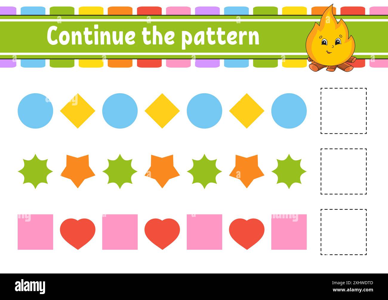 Continue the pattern. Education developing worksheet. Game for kids ...