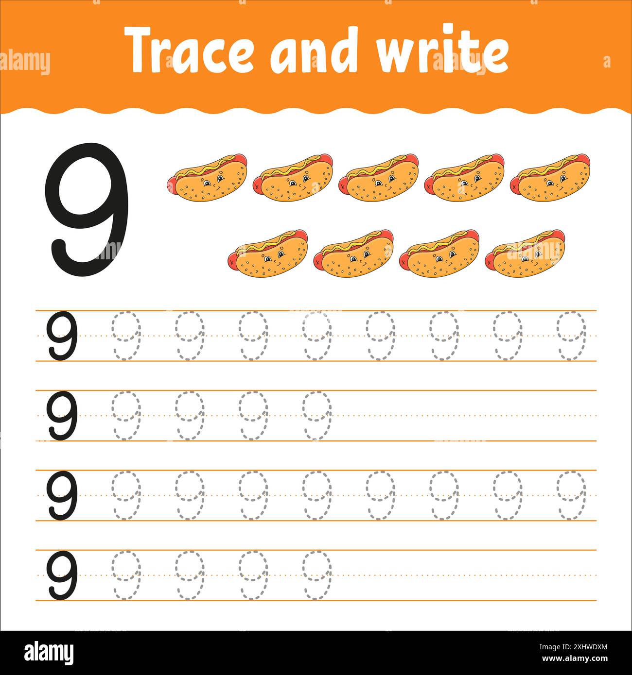 Learn Numbers. Trace and write. Handwriting practice. Learning numbers ...