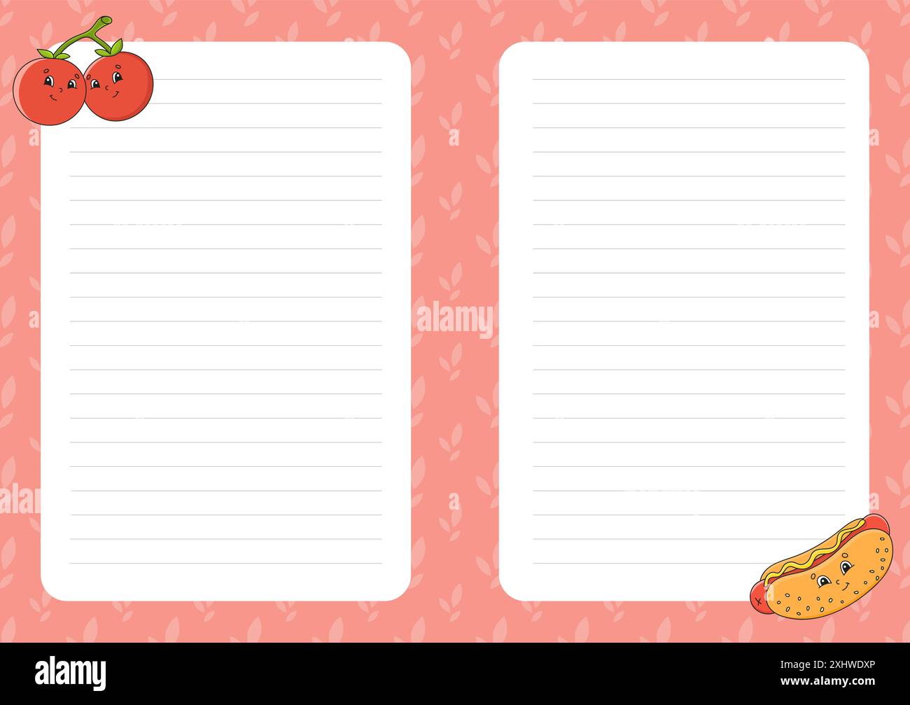 Colored sheet template for notes. Paper page for journal, notebook ...