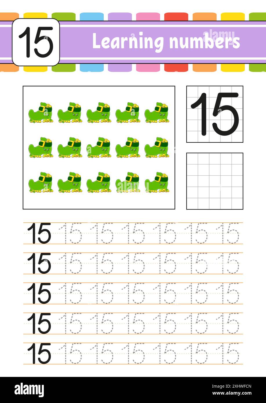 Trace and write numbers. Handwriting practice. Learning numbers for ...