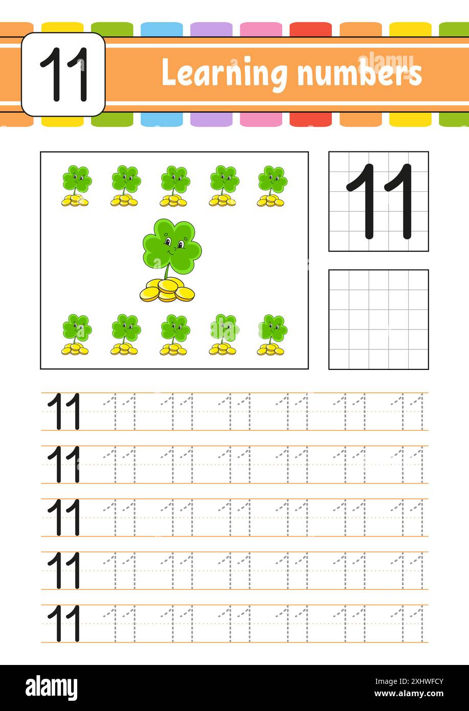 Trace and write numbers. Handwriting practice. Learning numbers for ...