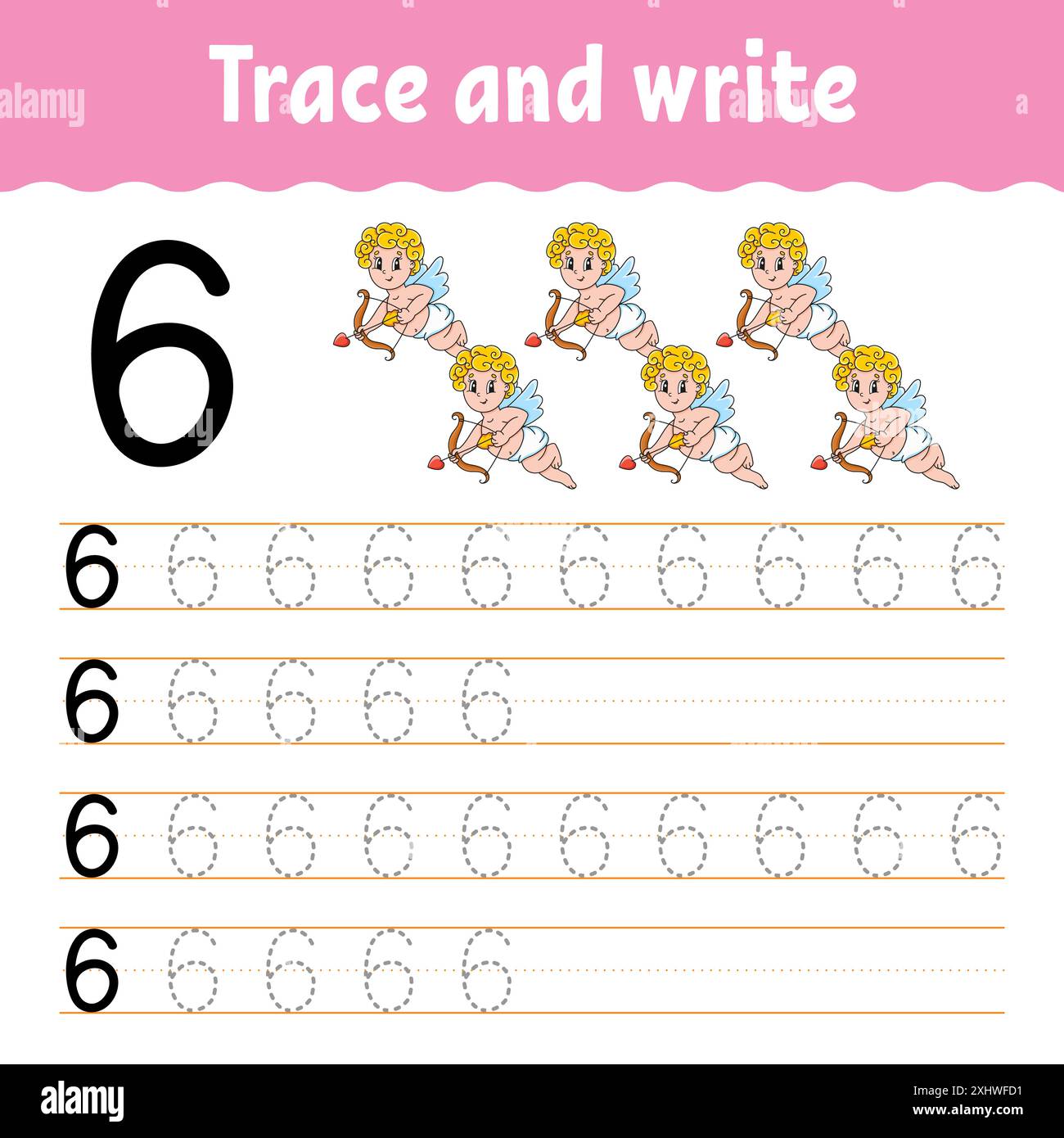 Learn Numbers. Trace and write. Handwriting practice. Education ...