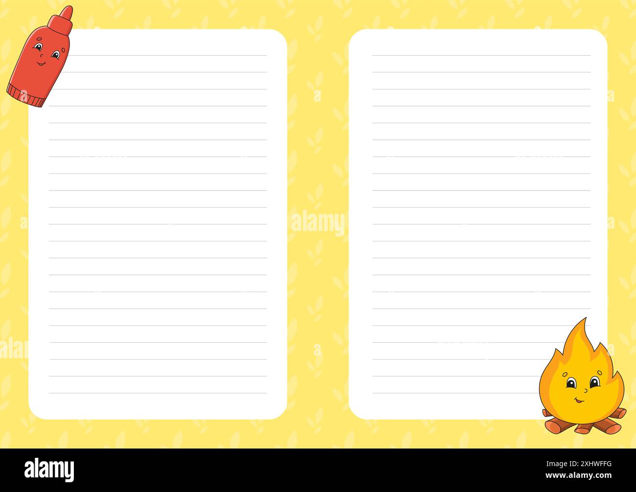 Colored sheet template for notes. Paper page for journal, notebook ...