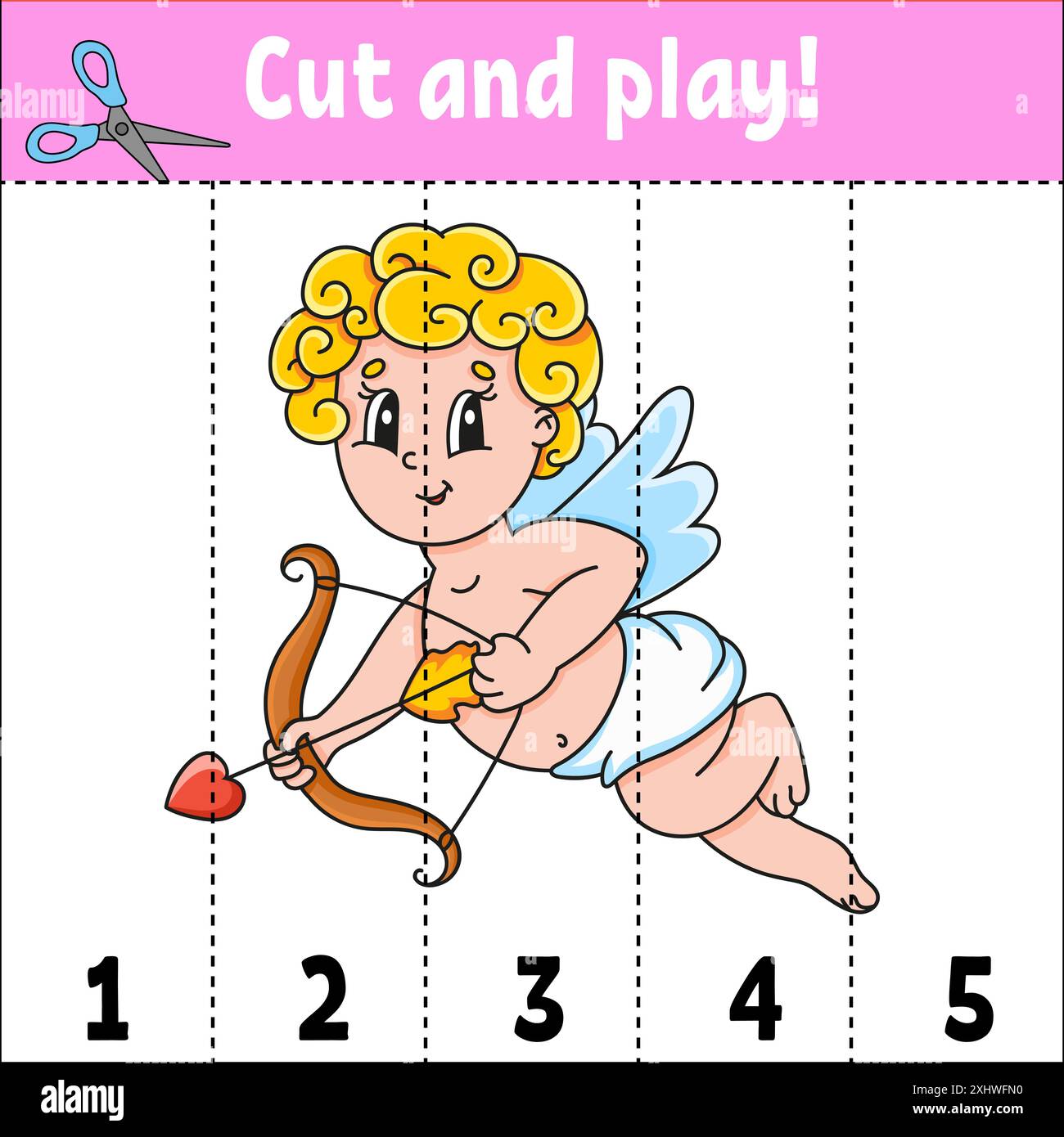 Learning numbers 1-5. Cut and play. Education worksheet. Game for kids ...