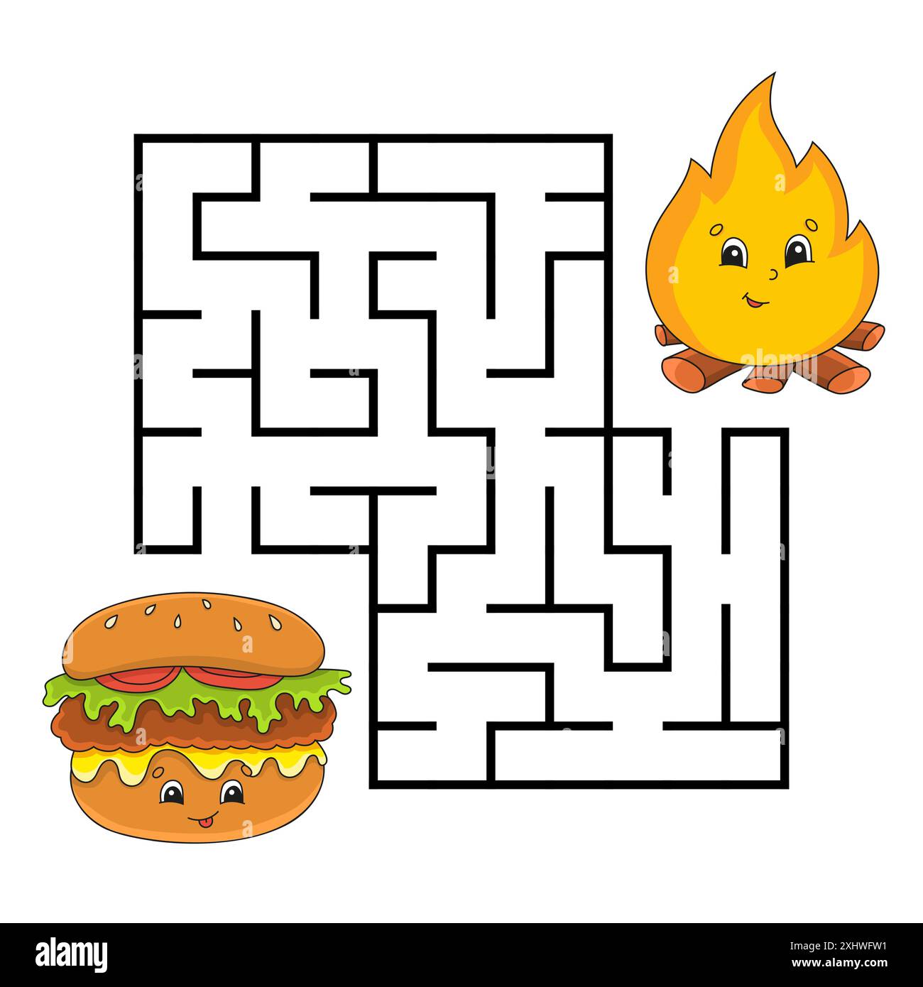 Square maze. Game for kids. Puzzle for children. Labyrinth conundrum ...