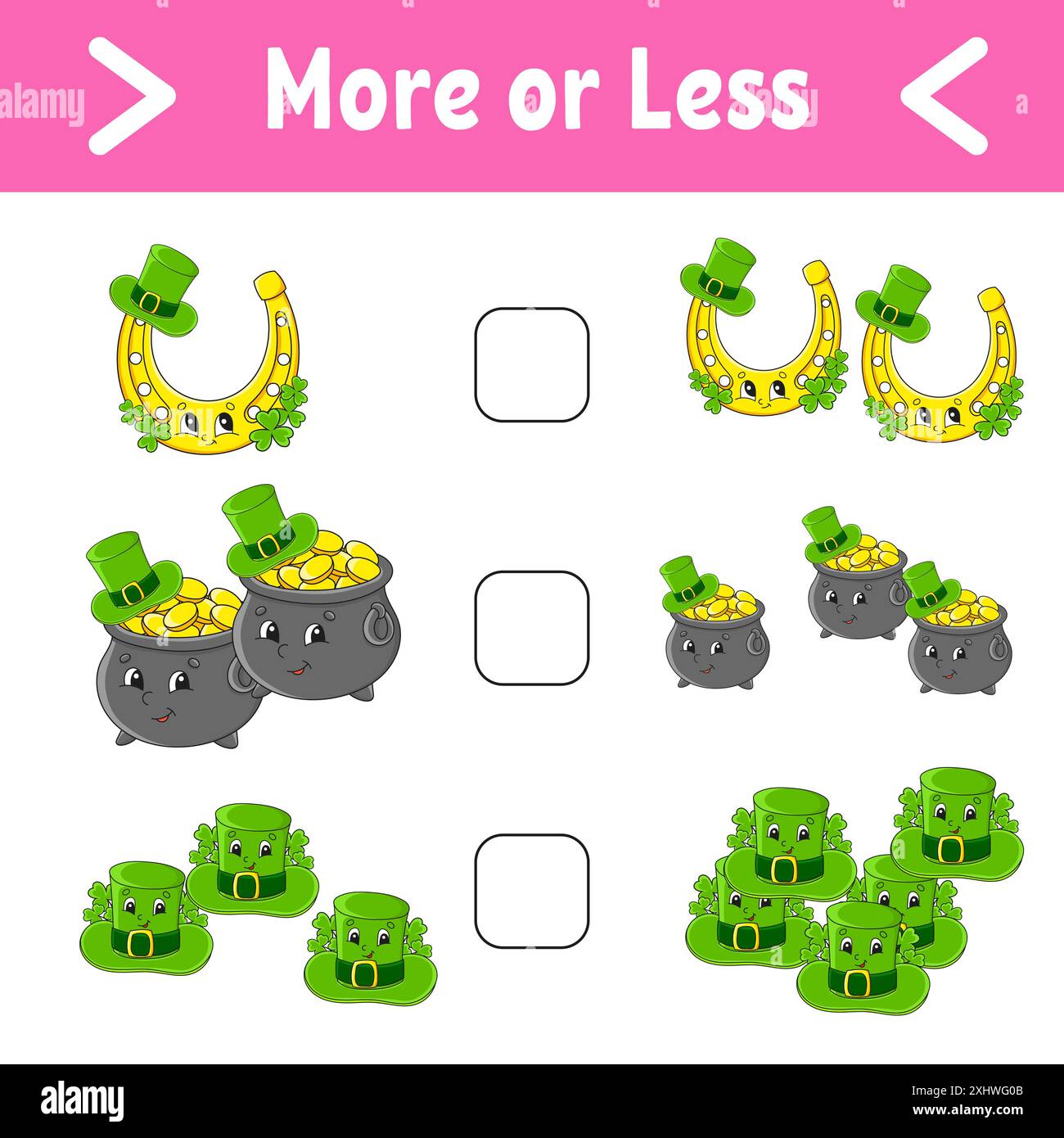 More or less. Educational activity worksheet for kids and toddlers ...