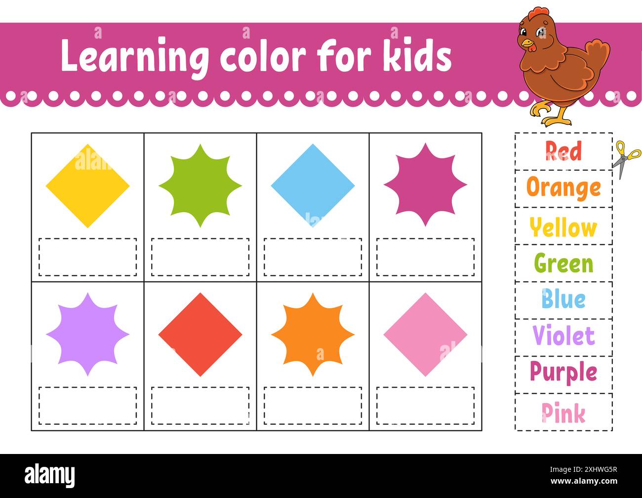 Learning color for kids. Education developing worksheet. Activity page ...