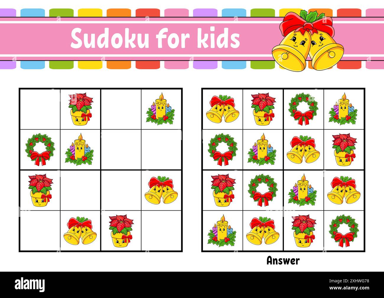Sudoku for kids. Education developing worksheet. cartoon character ...