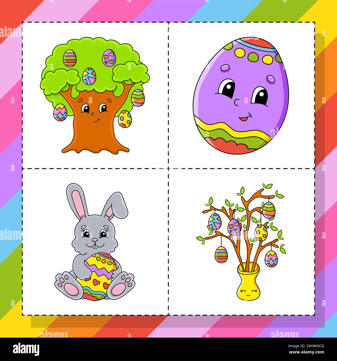 Cartoon character. Easter theme. Colorful vector illustration. Isolated ...