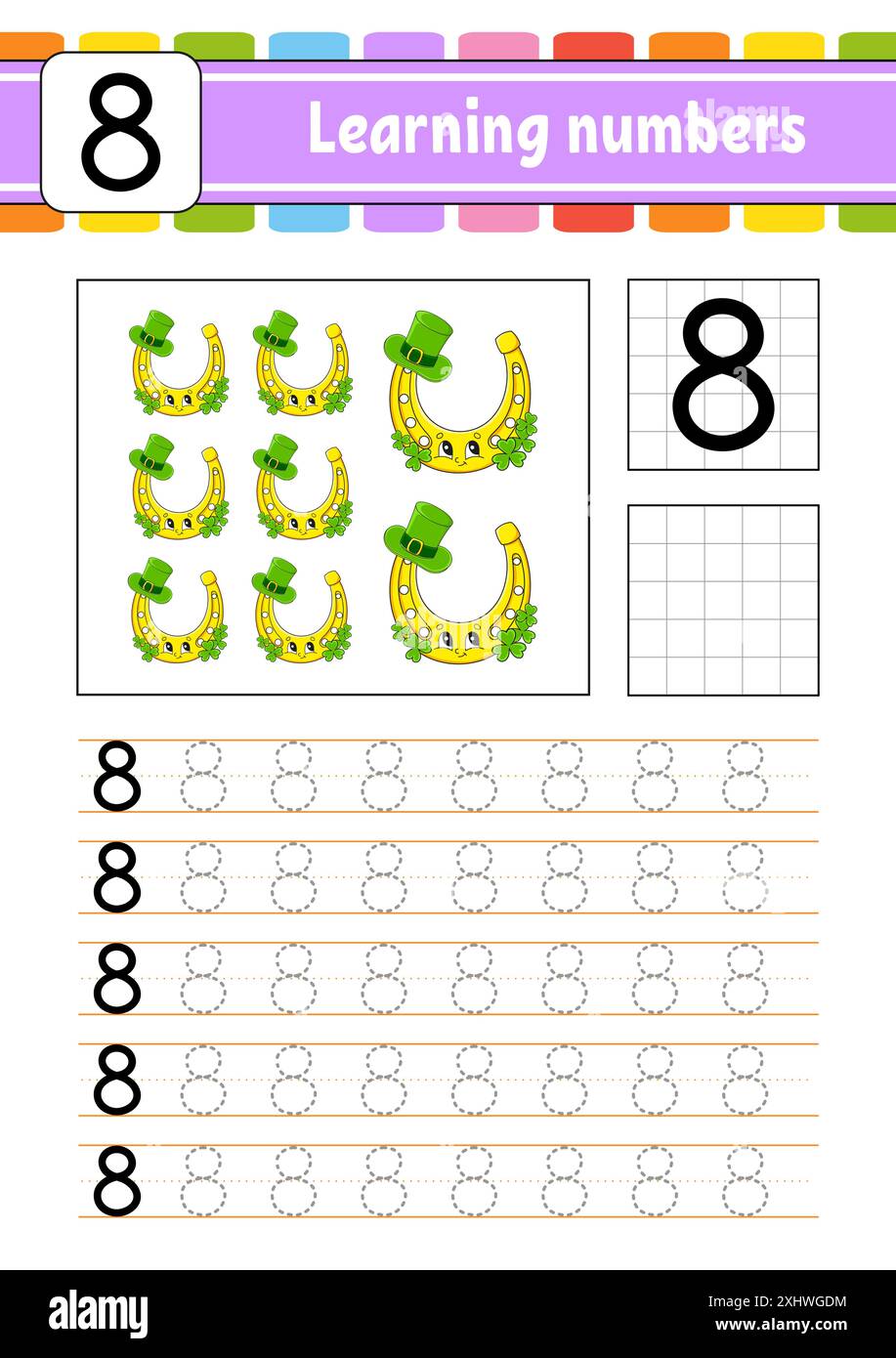 Trace and write numbers. Handwriting practice. Learning numbers for ...