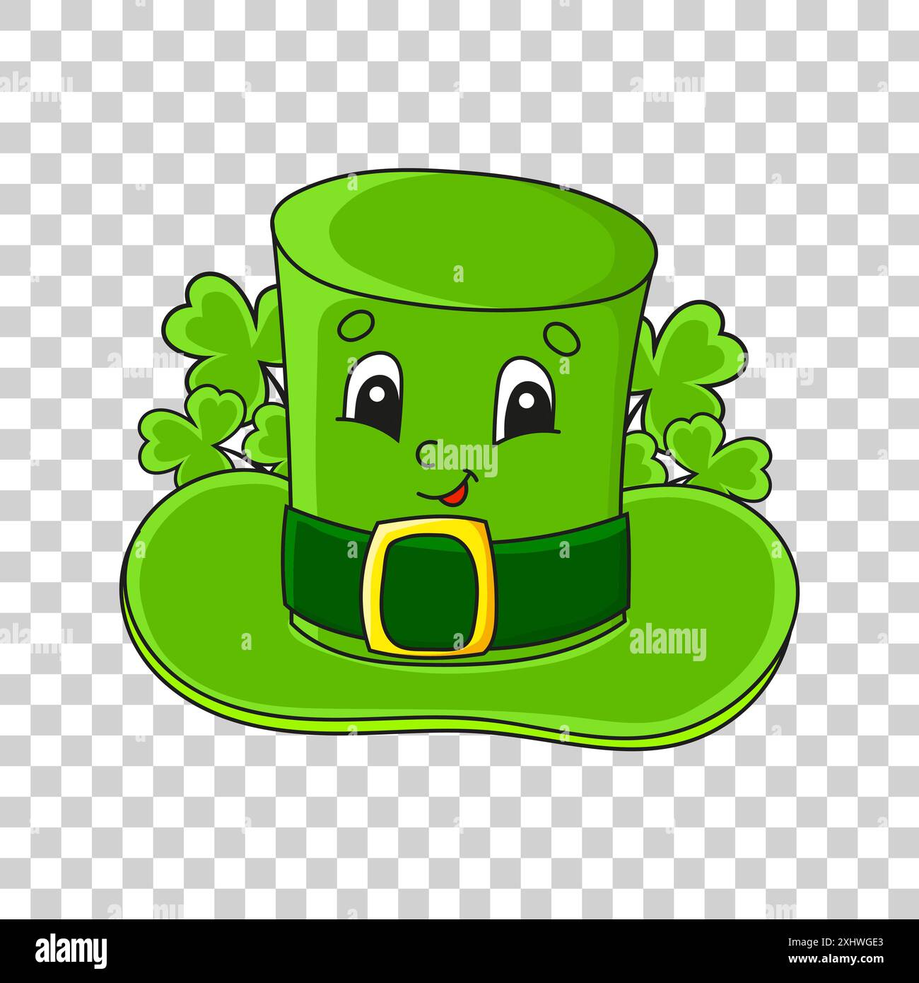 Cute cartoon character sticker. Isolated on transparent background ...
