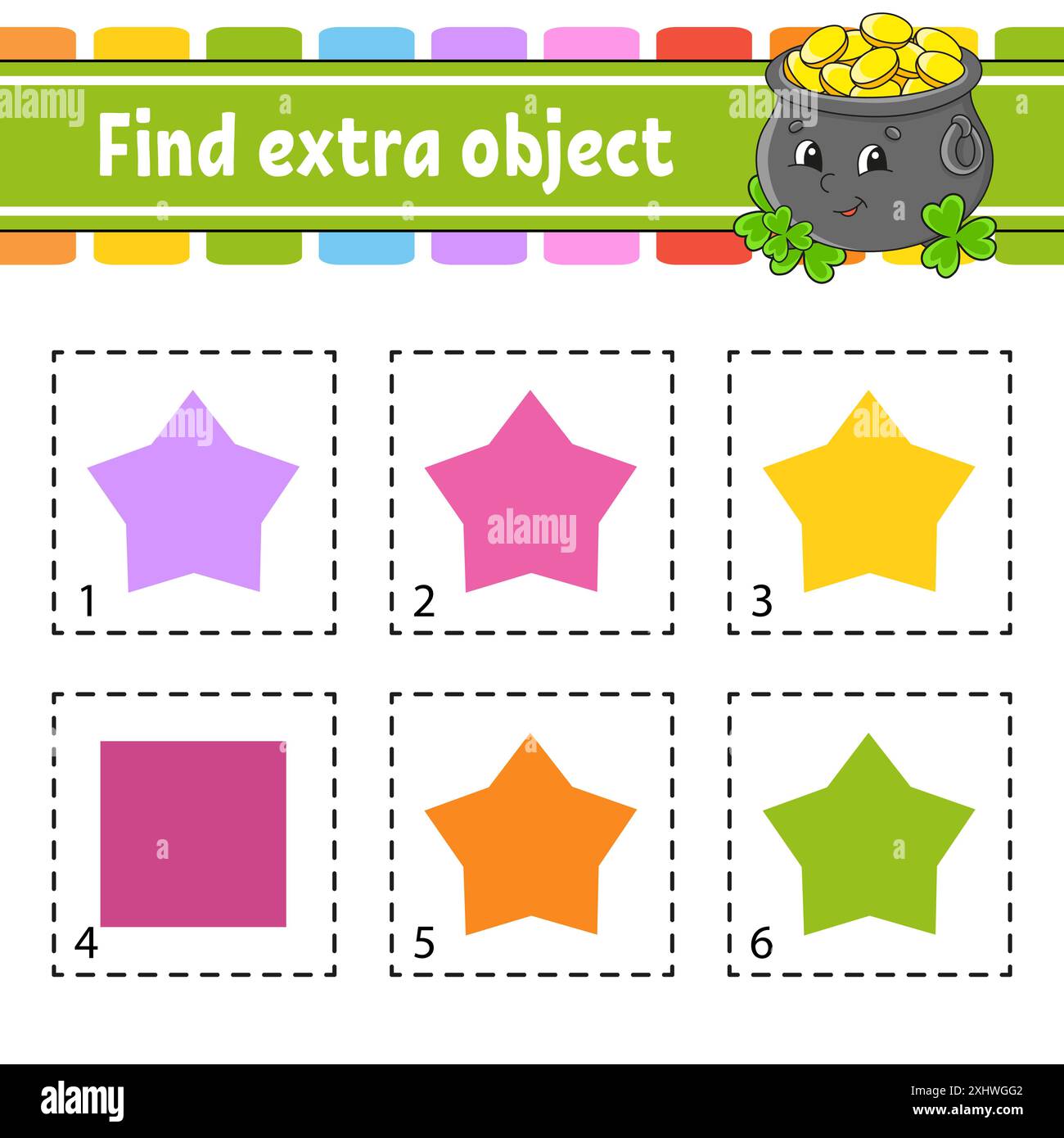 Find extra object. Educational activity worksheet for kids and toddlers ...