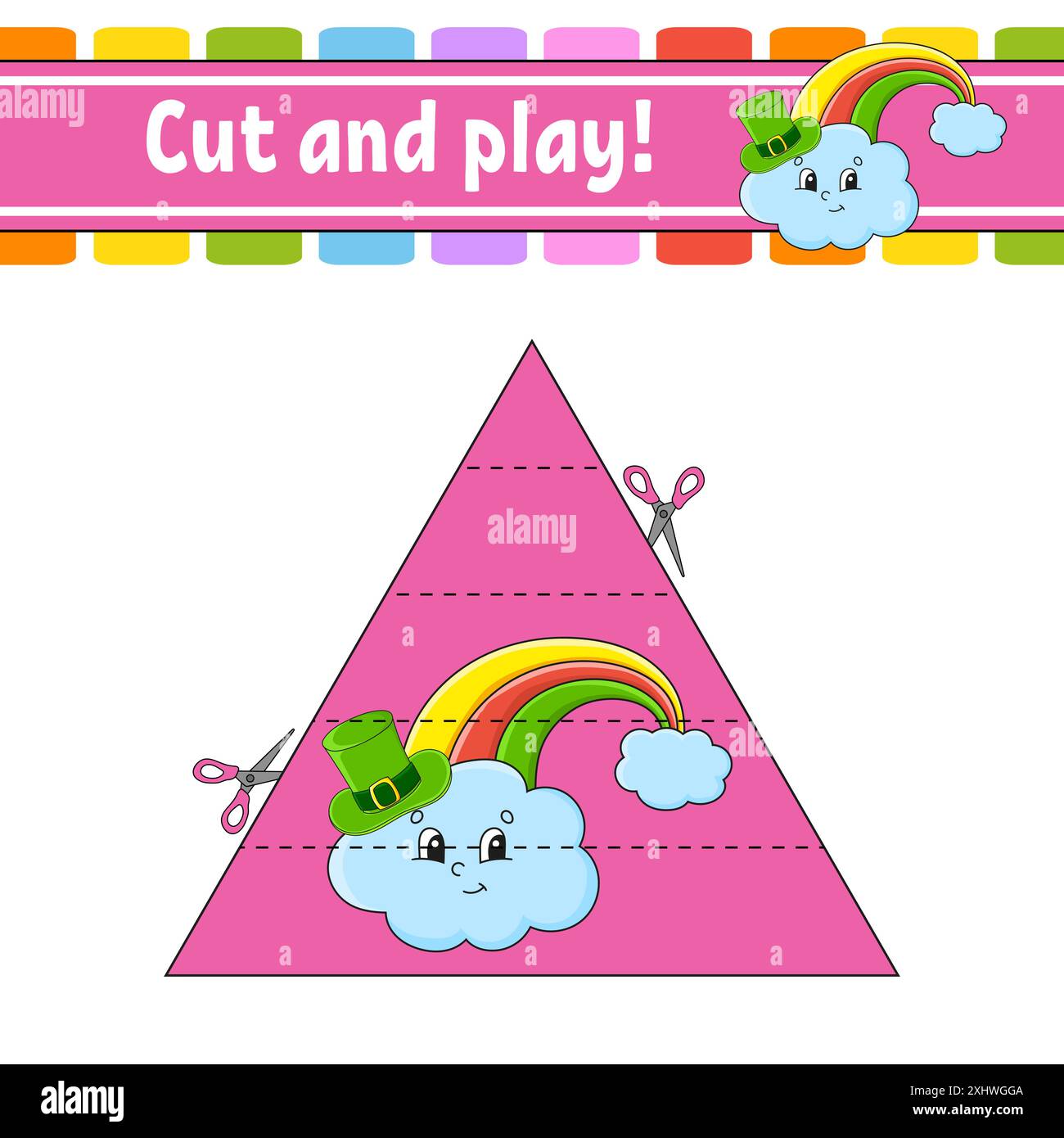 Cut and play. Logic puzzle for kids. Education developing worksheet ...